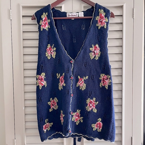 Bechamel | Jackets & Coats | Vintage Rose Knit Vest | Poshmark